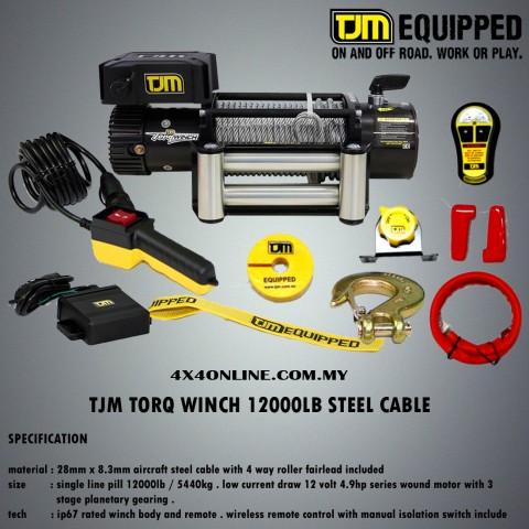 TJM PRIME ELECTRIC WINCH 9500LB SYNTHEIC ROPE