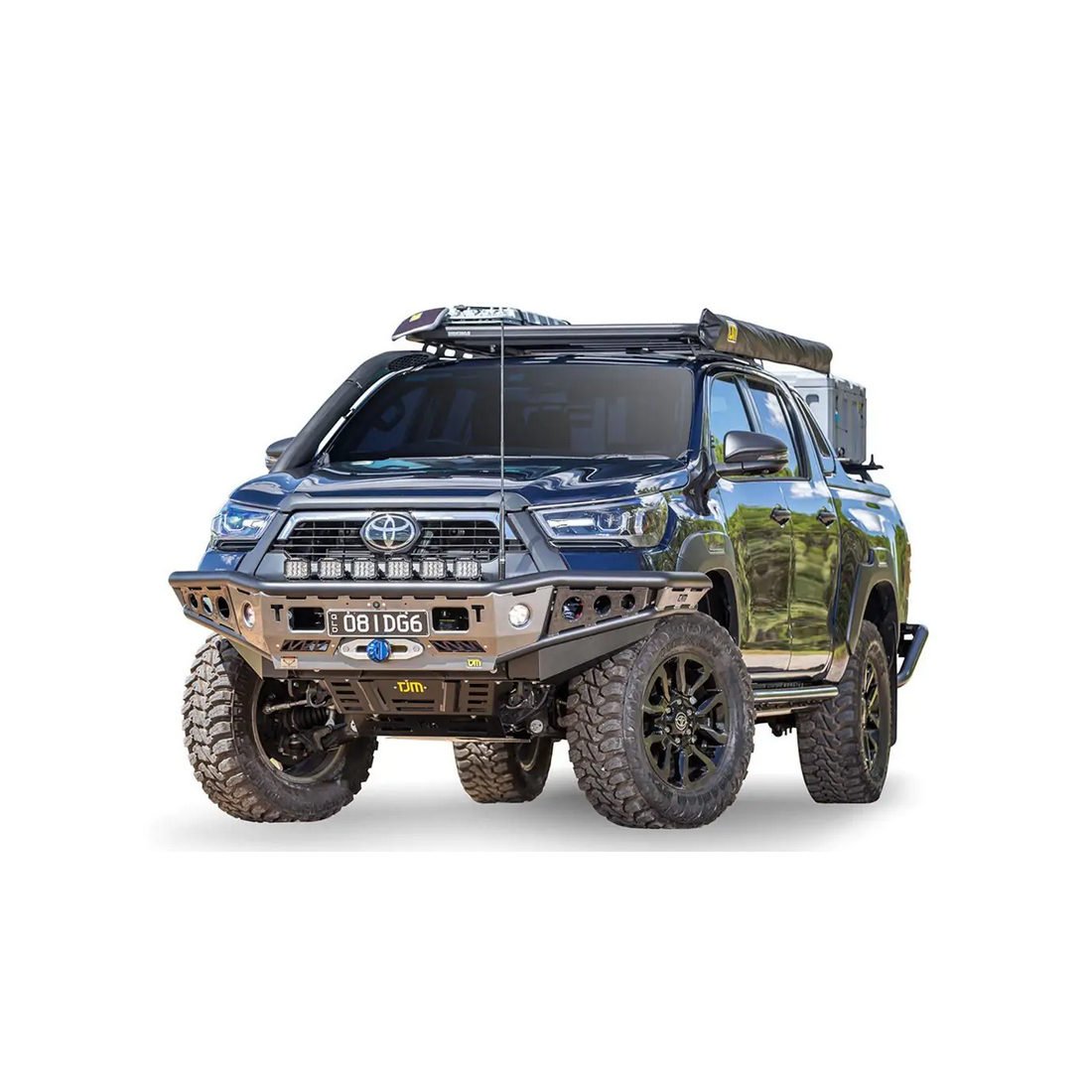 TJM CHASER BULL BAR BLACK STEEL TOYOTA HILUX ROGUE