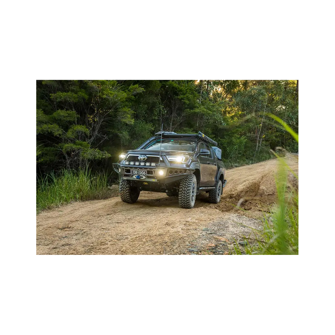 TJM CHASER BULL BAR BLACK STEEL TOYOTA HILUX ROGUE
