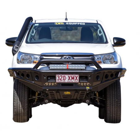 TJM CHASER BULL BAR BLACK STEEL TOYOTA HILUX REVO