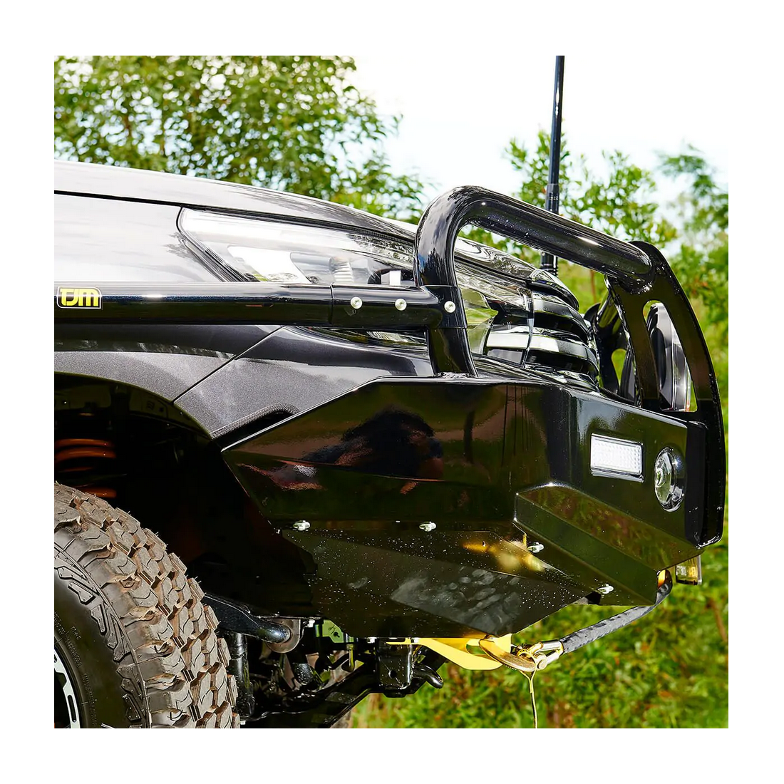 TJM OUTBACK BULL BAR BLACK STEEL T13-TOYOTA HILUX REVO ROGUE