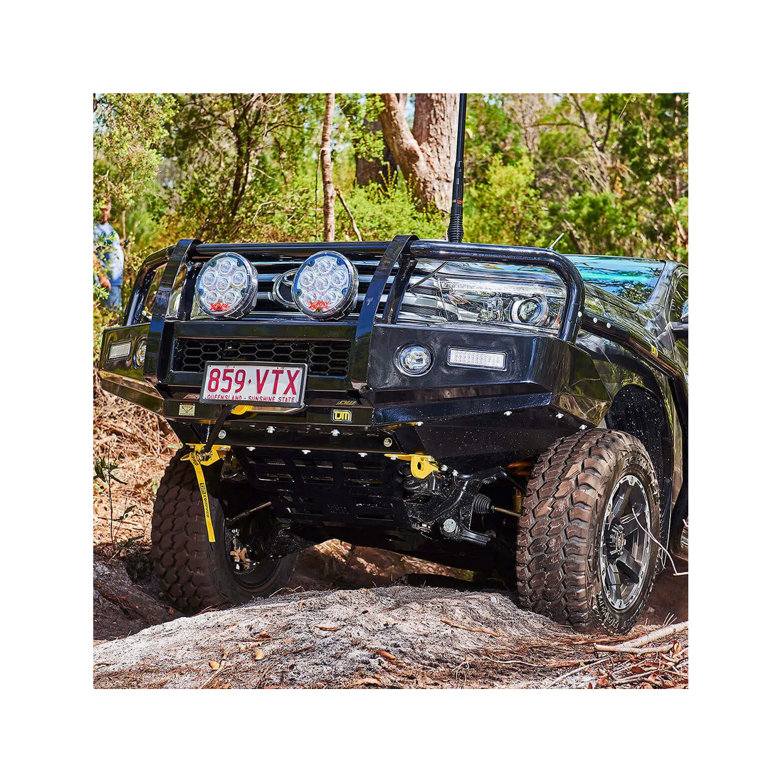 TJM OUTBACK BULL BAR BLACK STEEL T13-TOYOTA HILUX REVO ROGUE