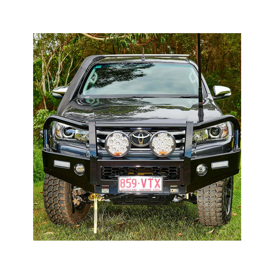 TJM OUTBACK BULL BAR BLACK STEEL T13-TOYOTA HILUX REVO ROGUE