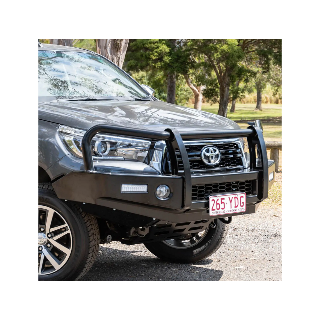 TJM OUTBACK BULL BAR BLACK STEEL T13-TOYOTA HILUX ROCCO