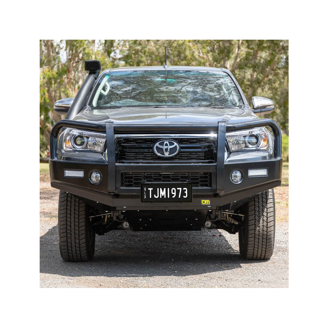 TJM OUTBACK BULL BAR BLACK STEEL T13-TOYOTA HILUX ROCCO