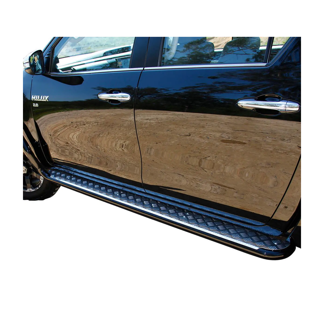 TJM SIDE STEPS MODULAR STEEL BLACK 63MM BRUSH BAR TOYOTA HILUX REVO ROCCO ROGUE