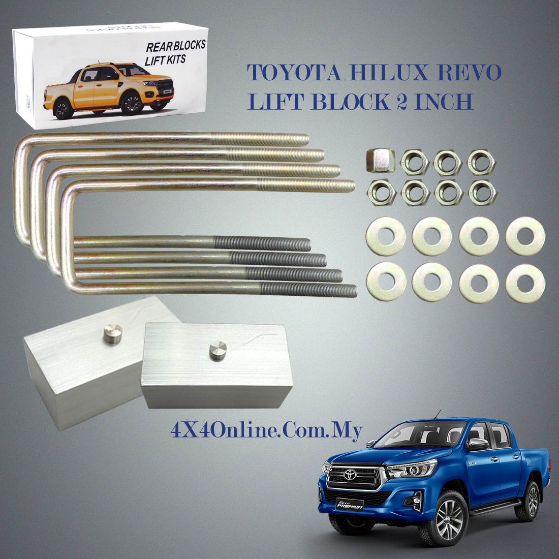 TOYOTA HILUX REVO LIFT BLOCK 2 INCH - SILVER